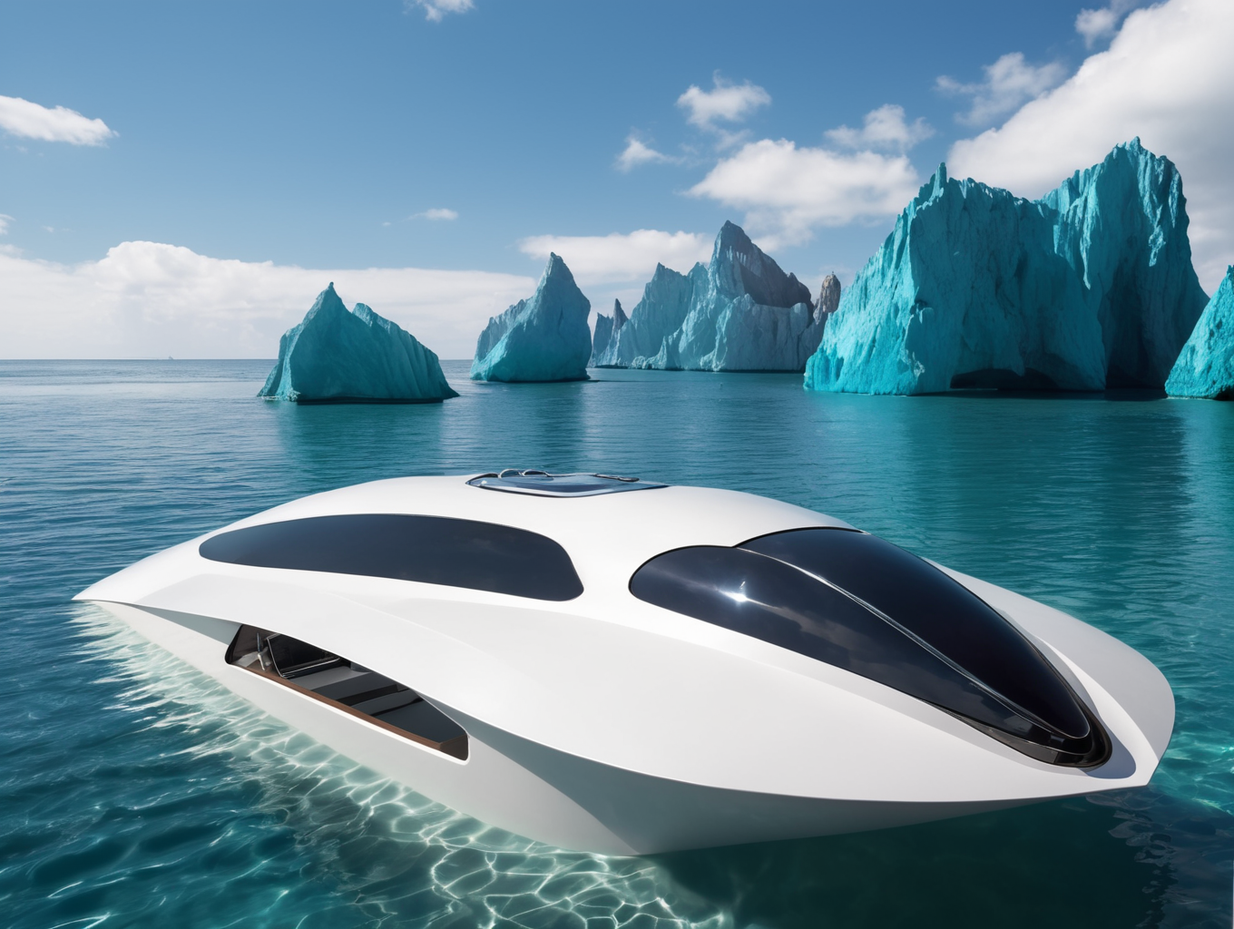 Premium Free ai Images | small futuristic boat
