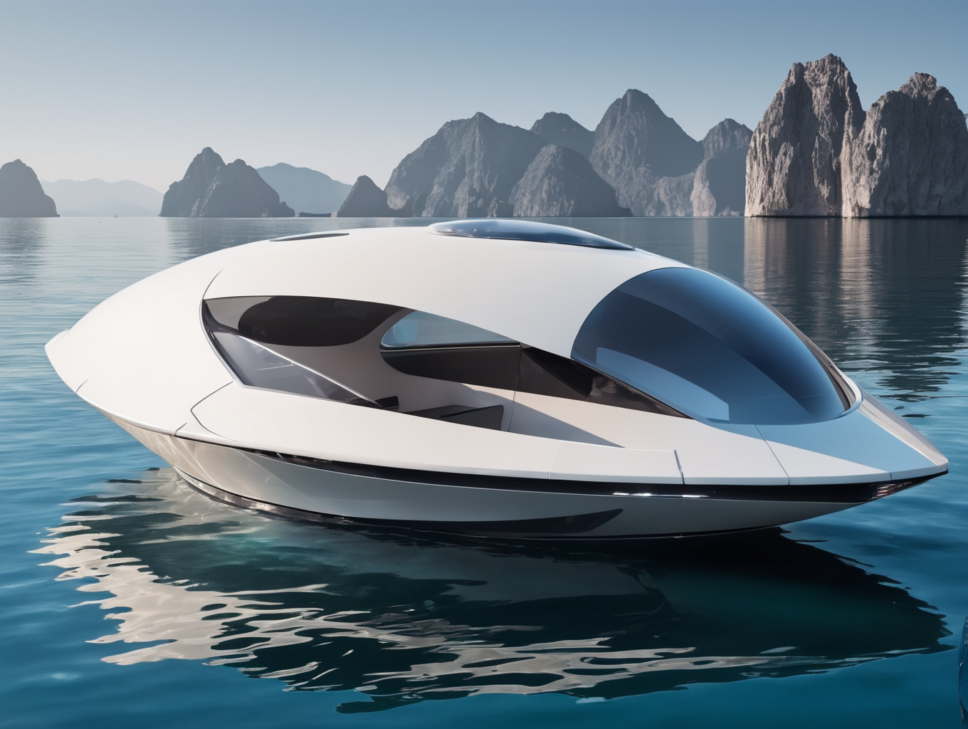 Premium Free ai Images | small futuristic boat