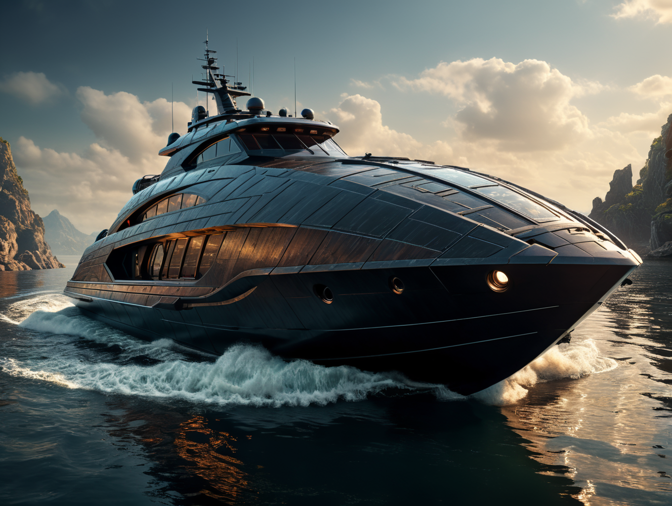 Premium Free ai Images | small futuristic boat