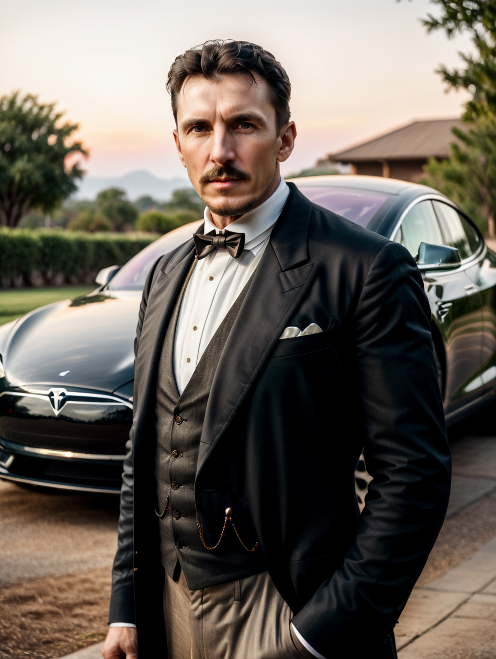 Premium Free ai Images | nikola tesla looks directly into the camera ...