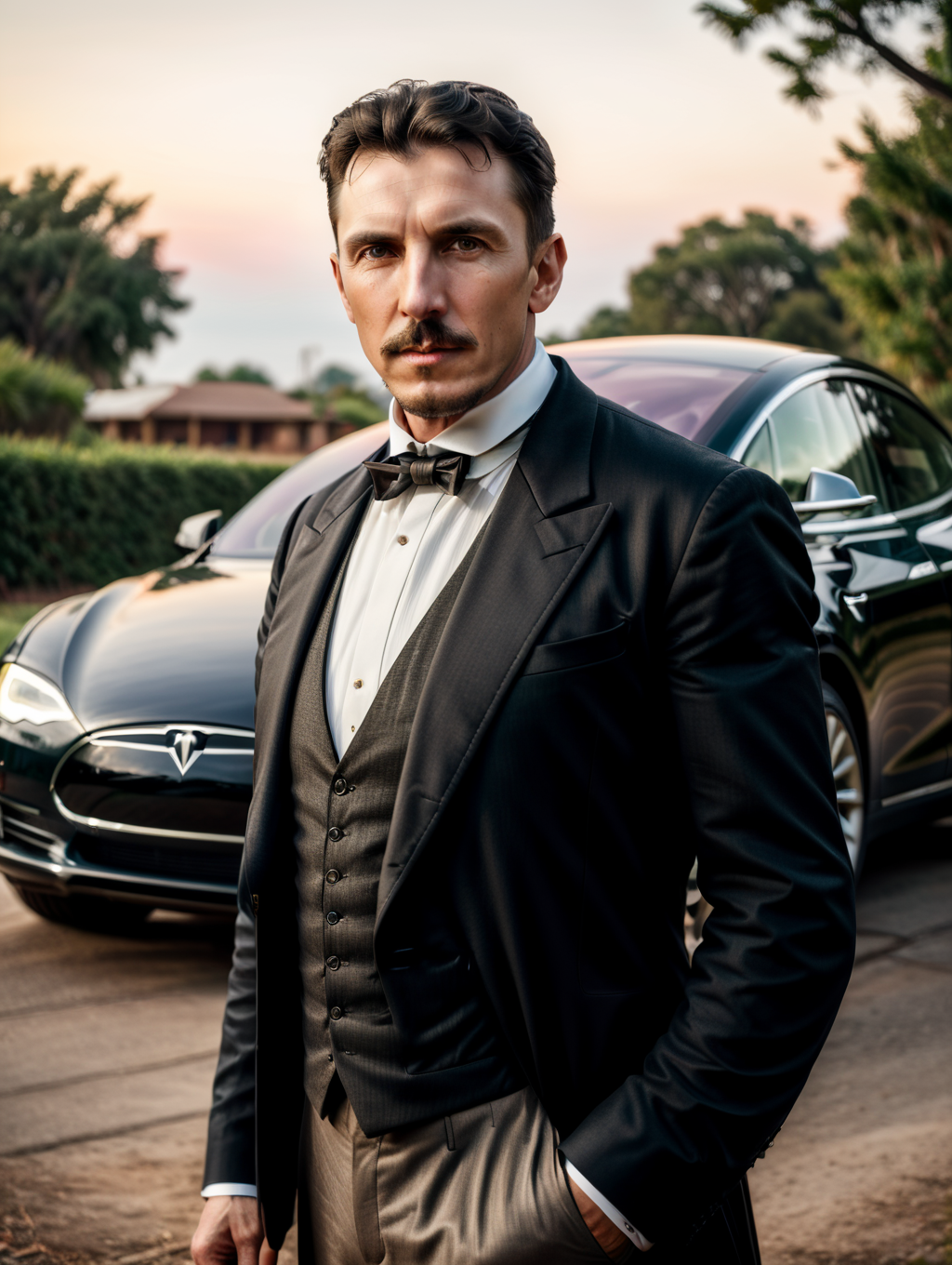 Premium Free ai Images | nikola tesla looks directly into the camera ...