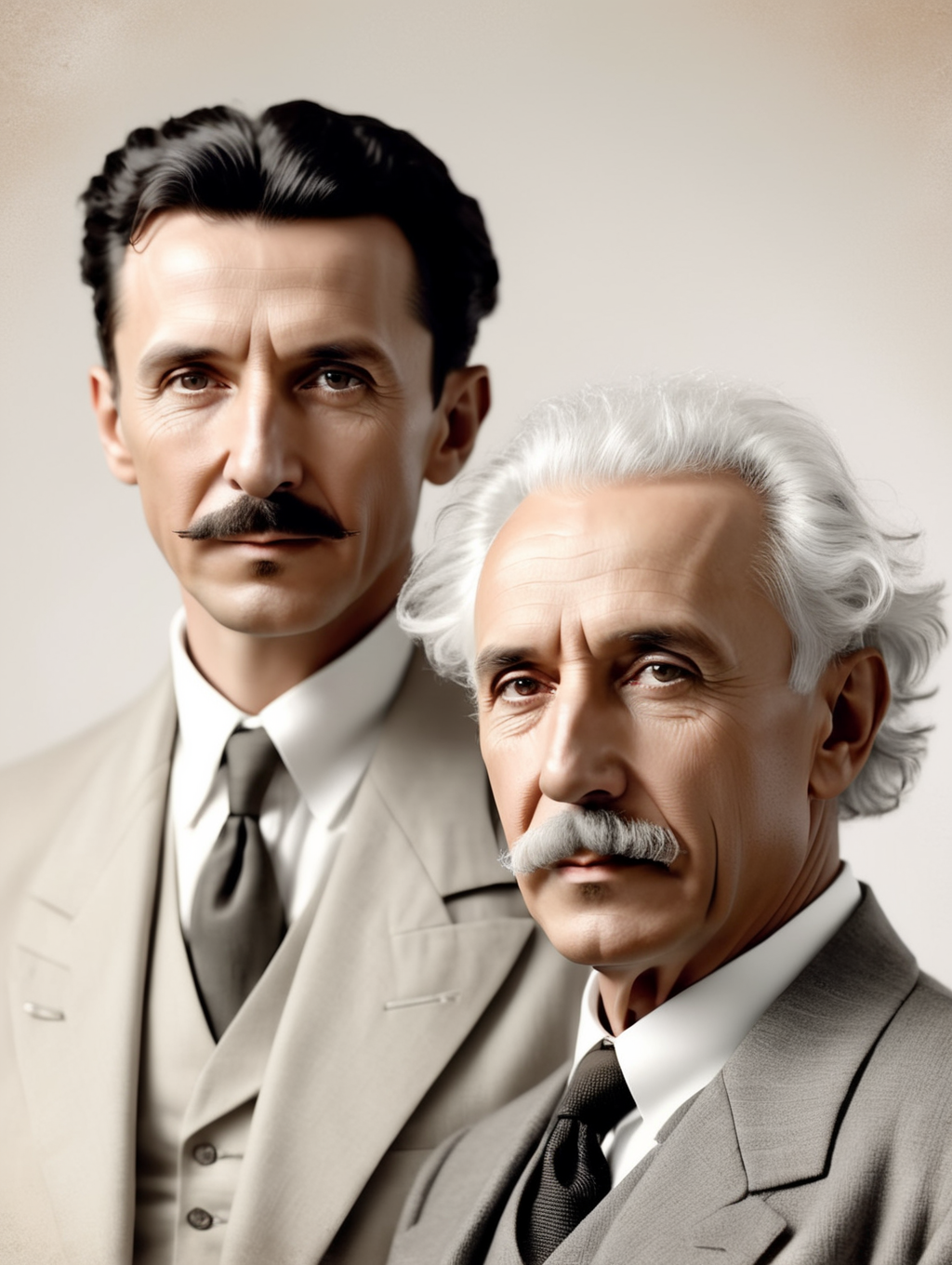 Premium Free ai Images | portrait of nikola tesla and albert einstein ...