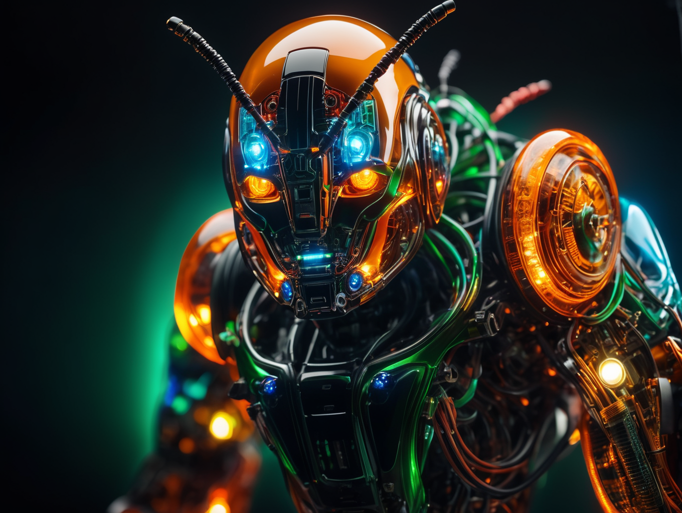 Premium Free ai Images | cinematic film still of translucent cybernetic ...