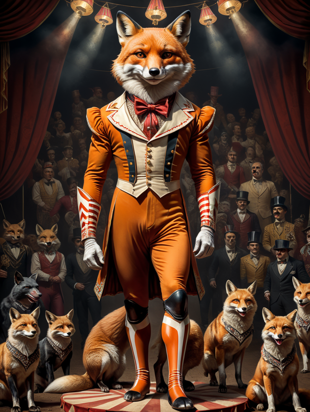 Premium Free ai Images | vintage style circus sideshow poster of full ...