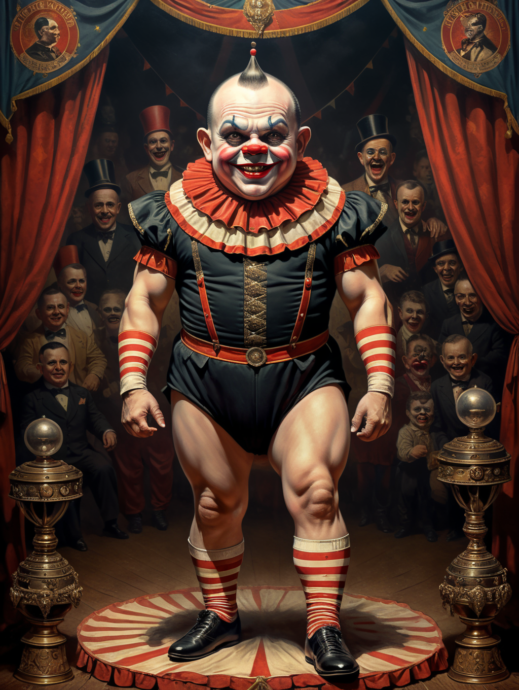 Premium Free ai Images | vintage style circus sideshow poster of full ...