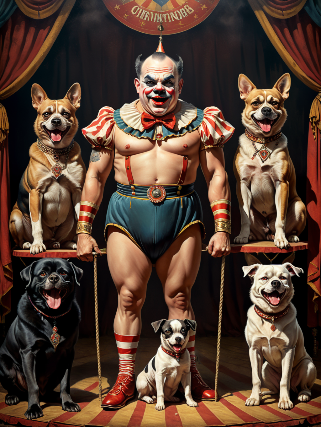 Premium Free ai Images | vintage style circus sideshow poster of full ...