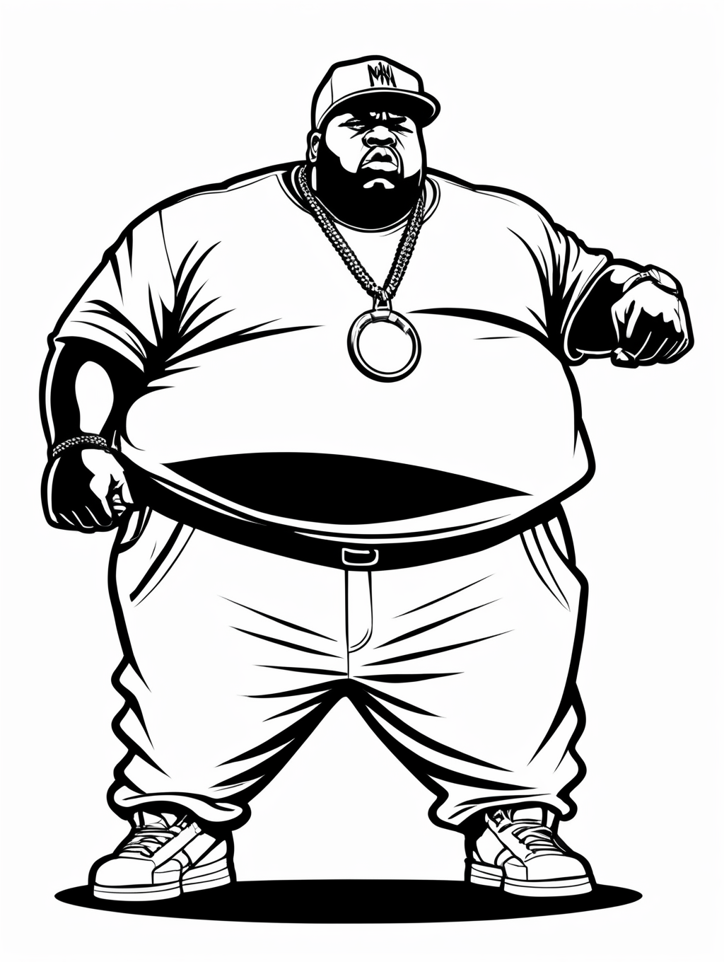 Premium Free ai Images | angry fat black rapper in the style of basic ...
