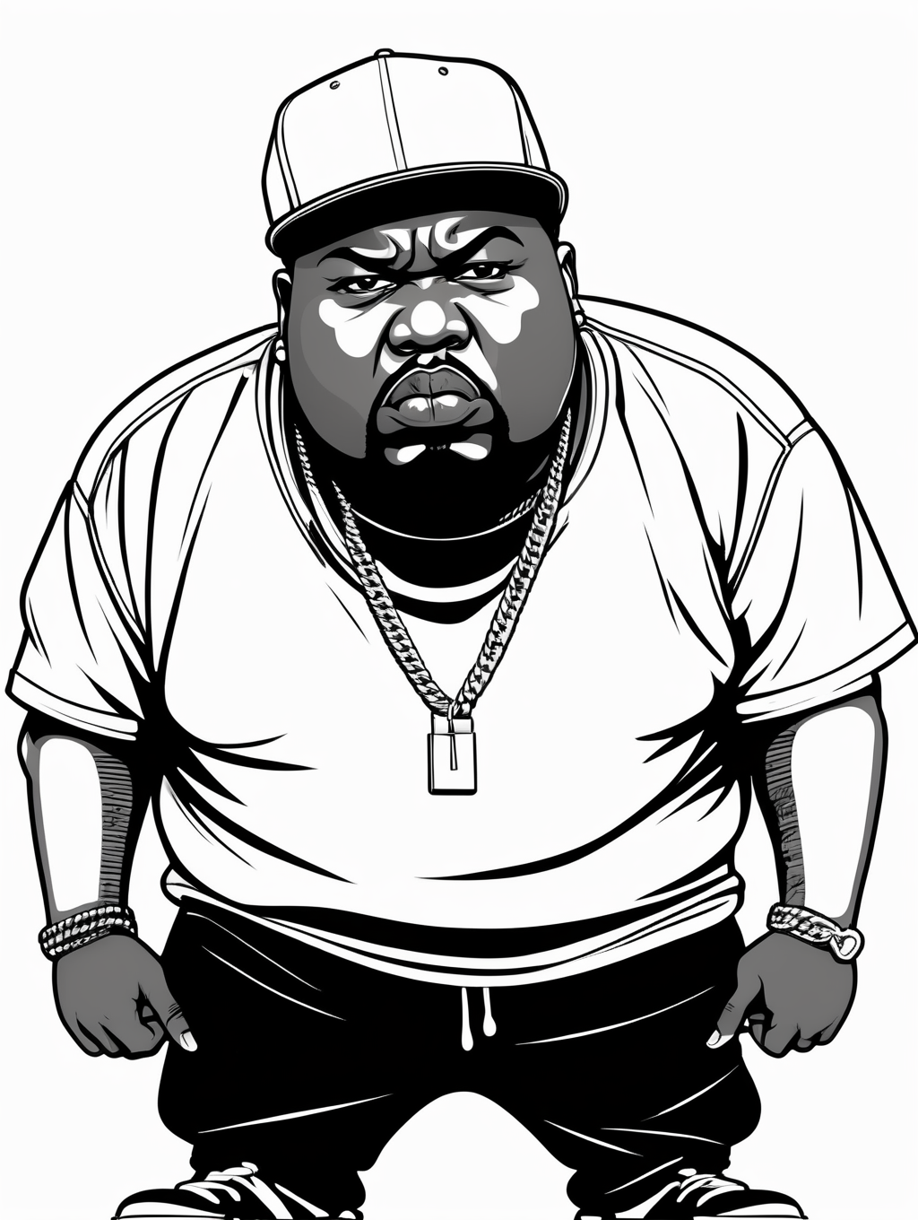 Premium Free ai Images | angry fat black rapper in the style of basic ...