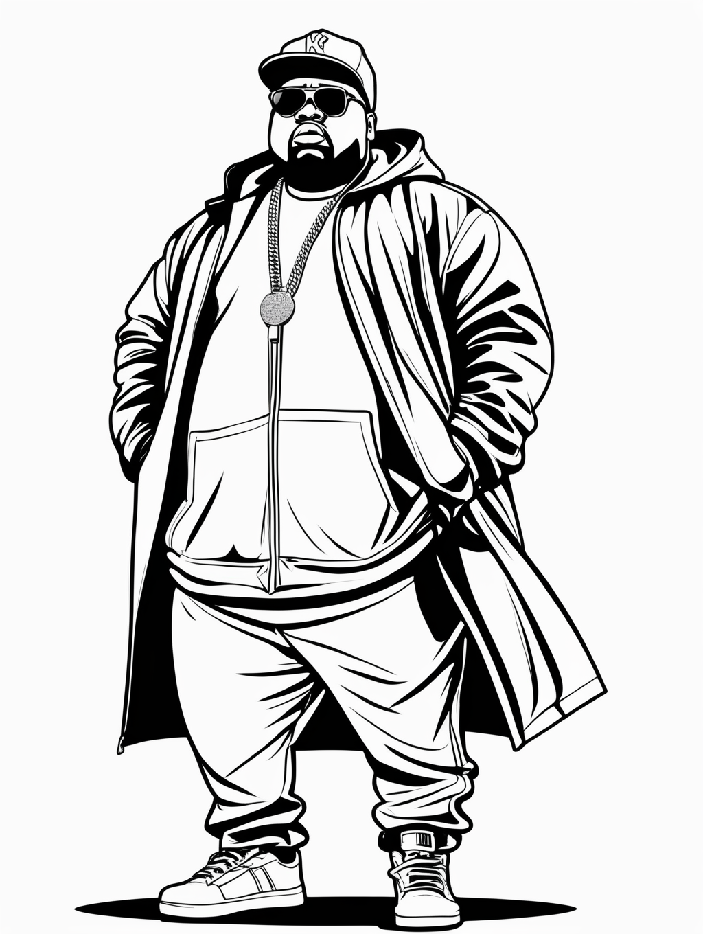 Premium Free ai Images | angry fat black rapper in the style of basic ...