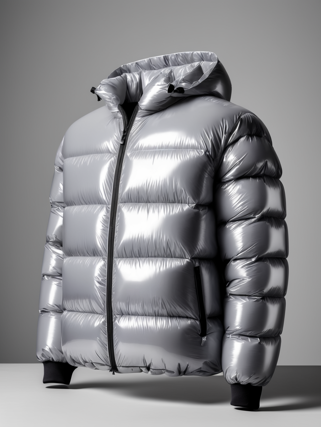 Premium Free ai Images | inflatable white minimalist mans puffer jacket ...