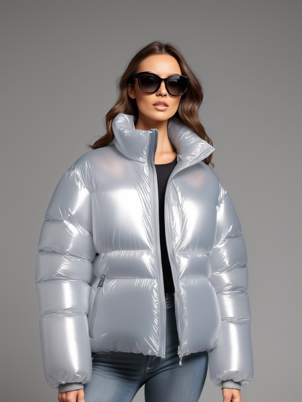 Premium Free ai Images | inflatable white minimalist womens puffer ...