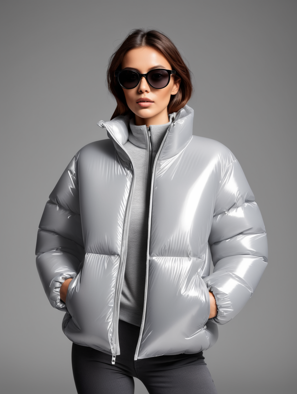Premium Free ai Images | inflatable white minimalist womens puffer ...
