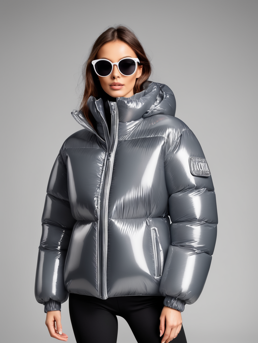 Premium Free ai Images | inflatable white minimalist womens puffer ...