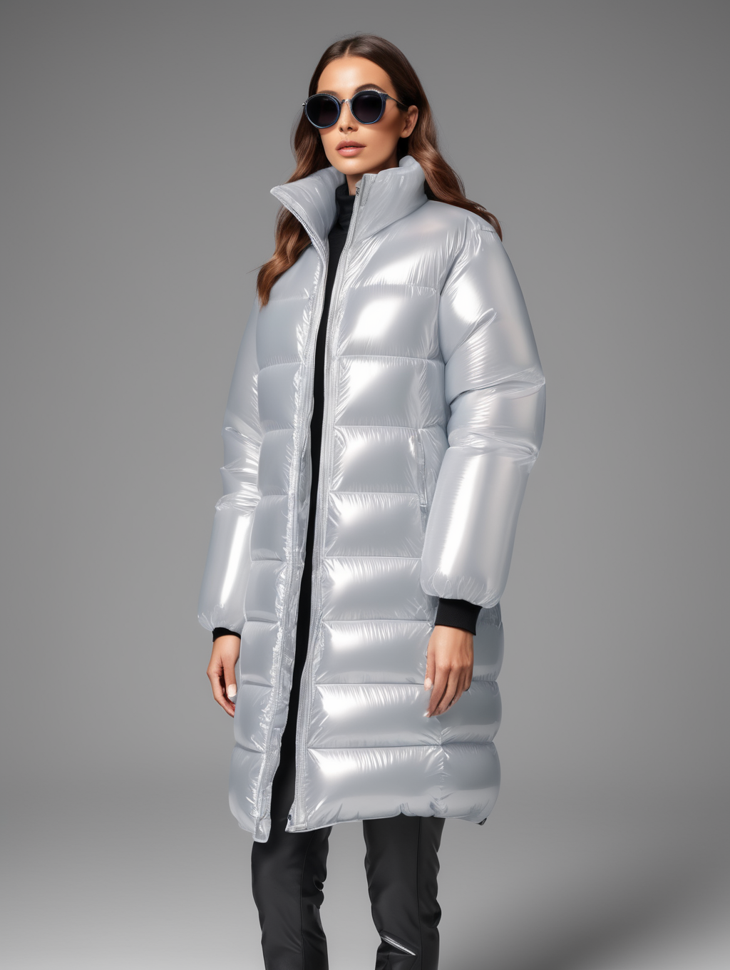 Premium Free ai Images | inflatable white minimalist womens puffer long ...
