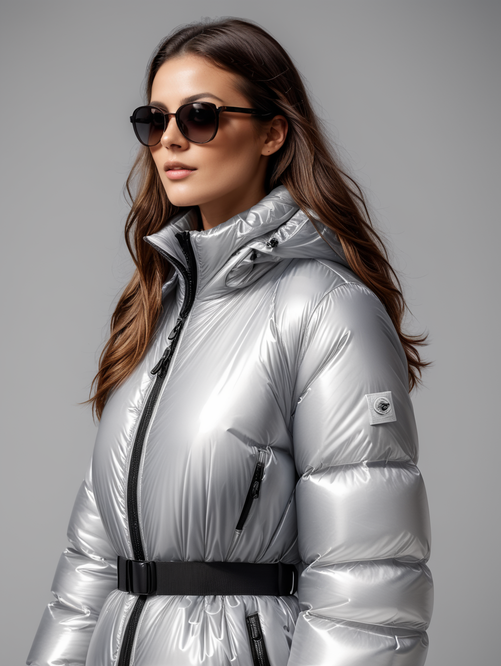 Premium Free ai Images | inflatable white minimalist womens puffer long ...
