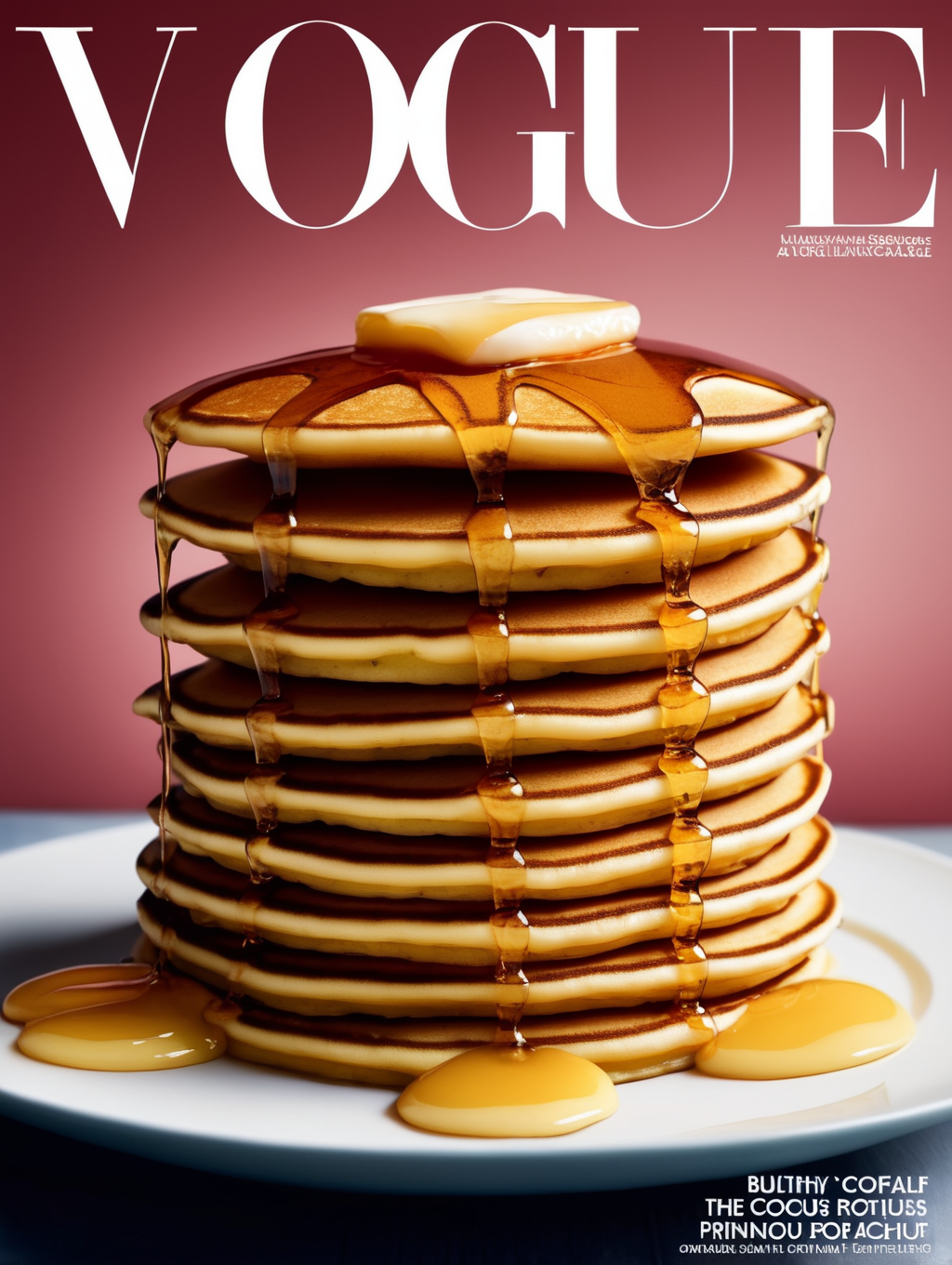 Premium Free ai Images | stack of pancakes on the cover of vogue
