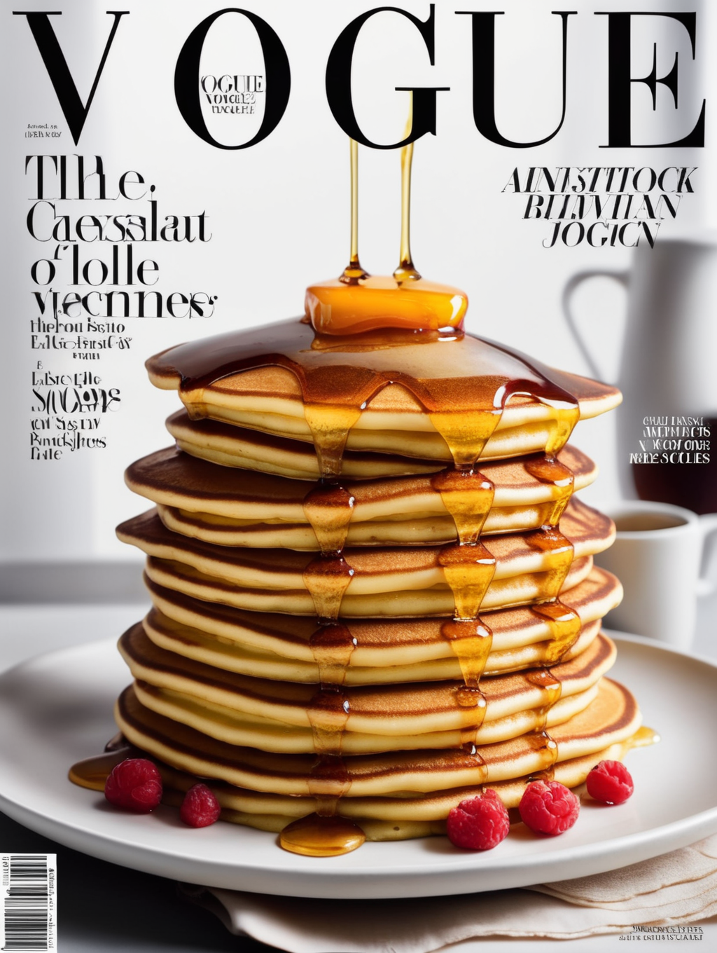 Premium Free ai Images | stack of pancakes on the cover of vogue