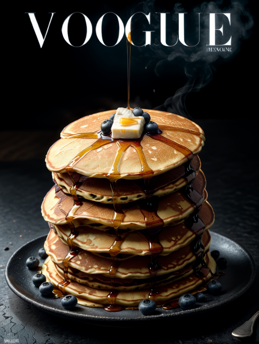 Premium Free ai Images | stack of pancakes on the cover of vogue