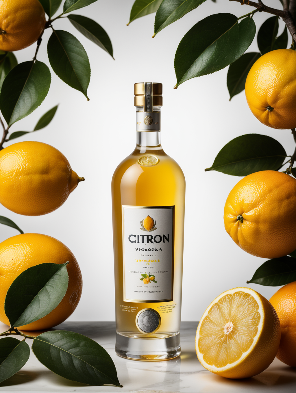 Premium Free ai Images | packaging and branding for citron vodka brand ...