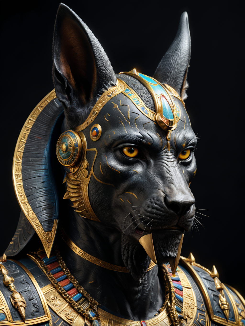 Premium Free ai Images | egyptian god anubis portrait hyper realistic ...
