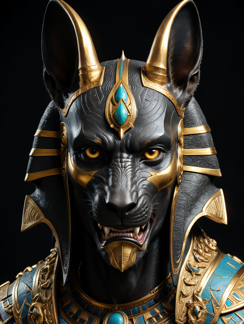 Premium Free ai Images | egyptian god anubis portrait hyper realistic ...