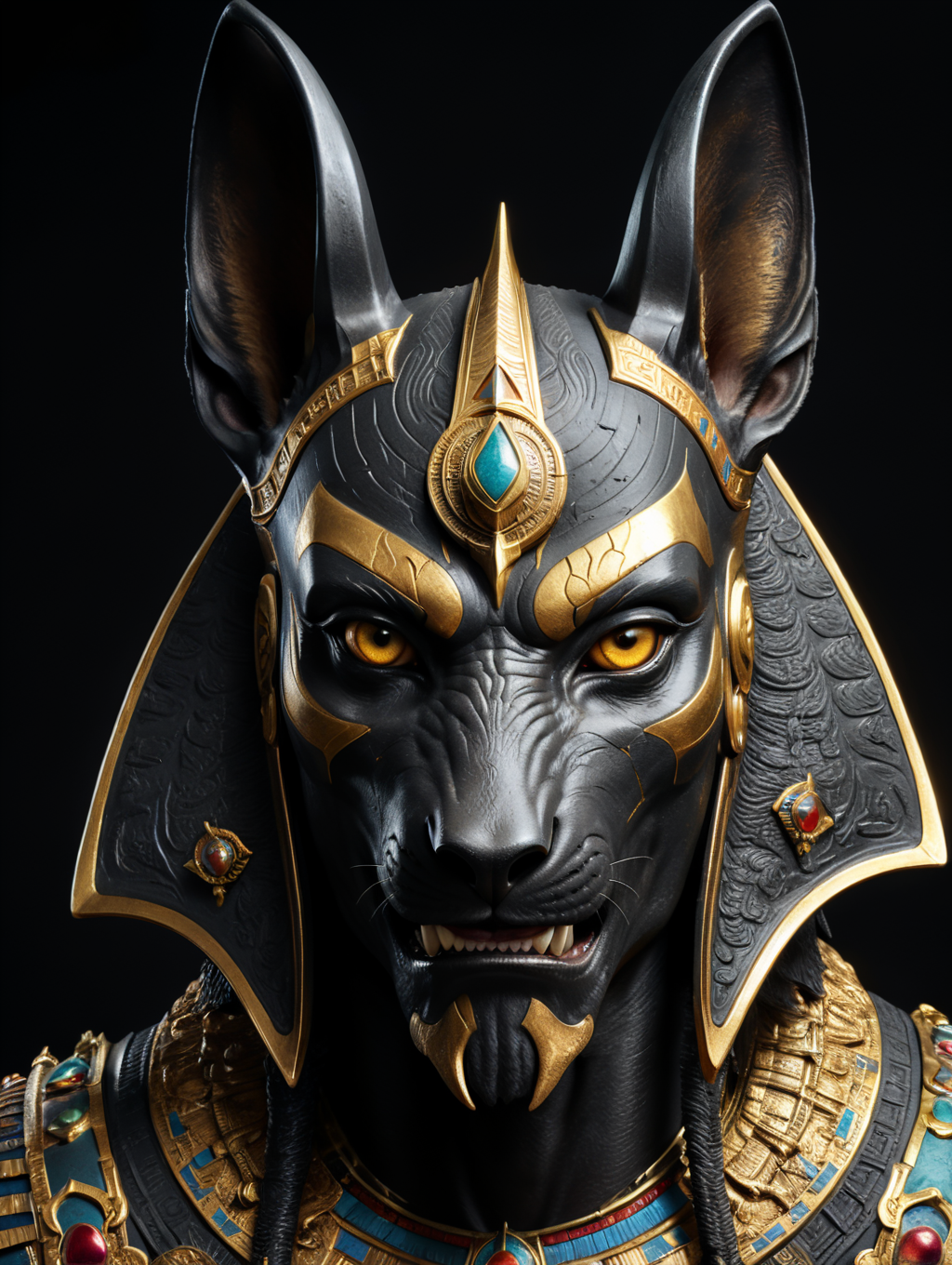 Premium Free ai Images | egyptian god anubis portrait hyper realistic ...
