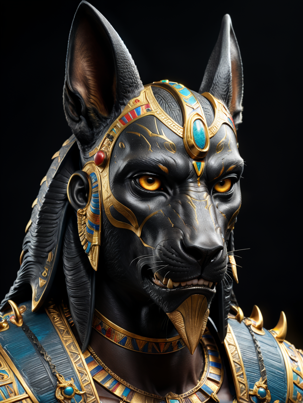 Premium Free ai Images | egyptian god anubis portrait hyper realistic ...