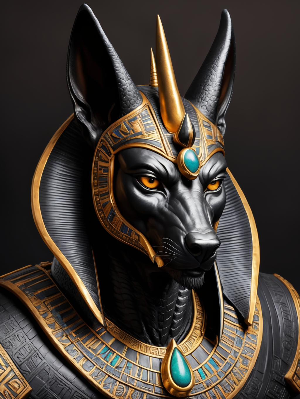 Premium Free ai Images | egyptian god anubis portrait hyper realistic ...