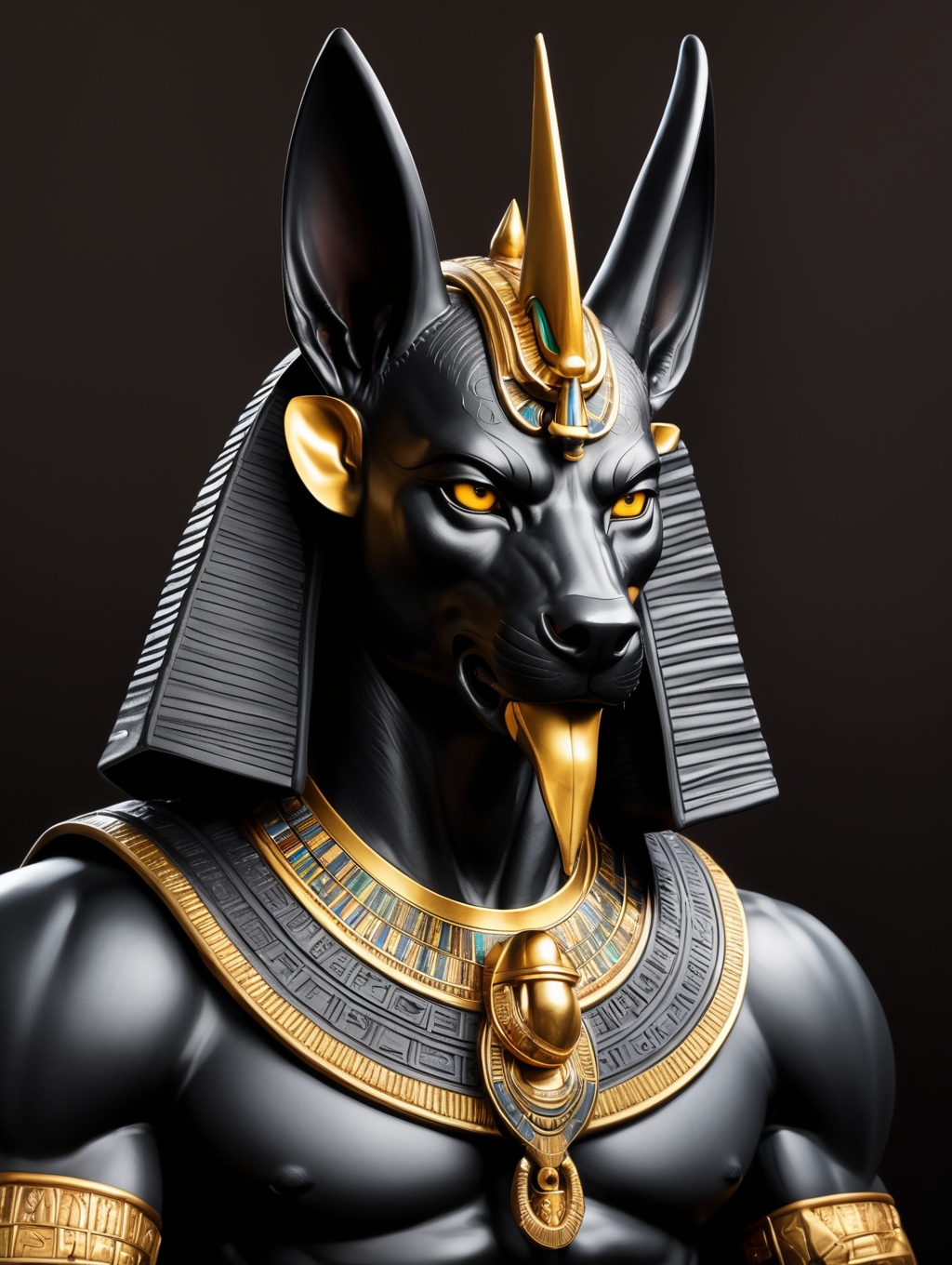 Premium Free ai Images | egyptian god anubis portrait hyper realistic ...