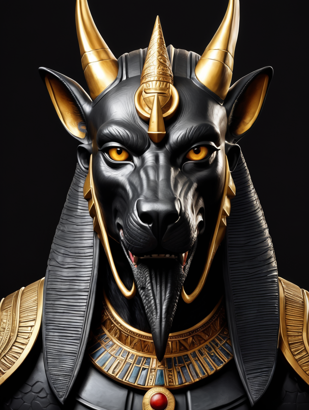 Premium Free ai Images | egyptian god anubis portrait hyper realistic ...