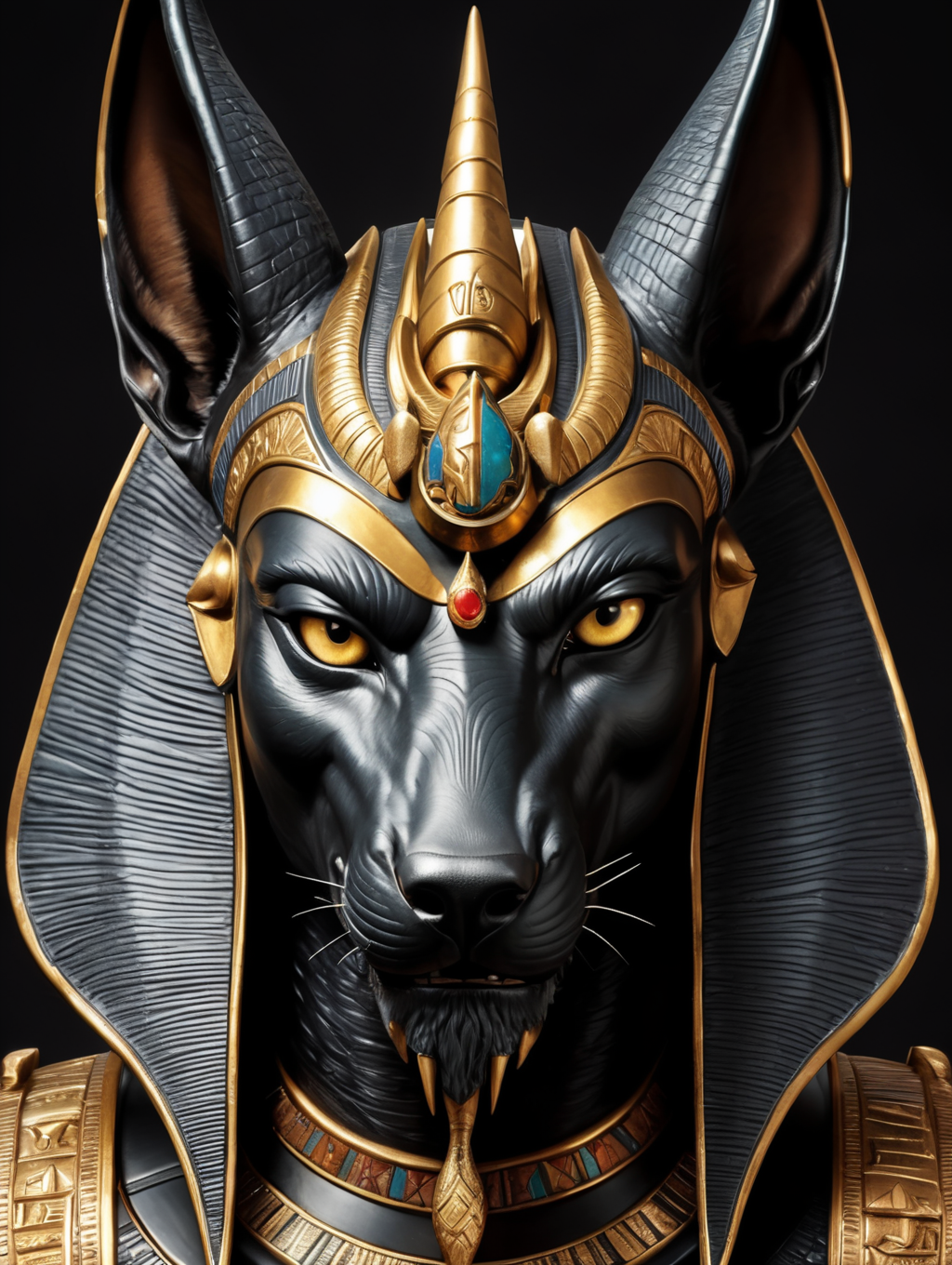 Premium Free ai Images | egyptian god anubis portrait hyper realistic ...