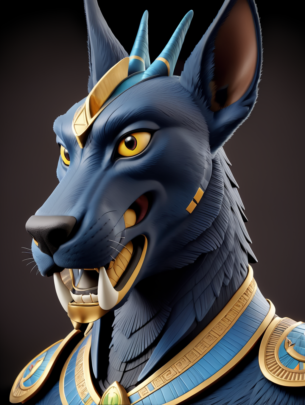 Premium Free ai Images | egyptian god anubis portrait hyper realistic ...