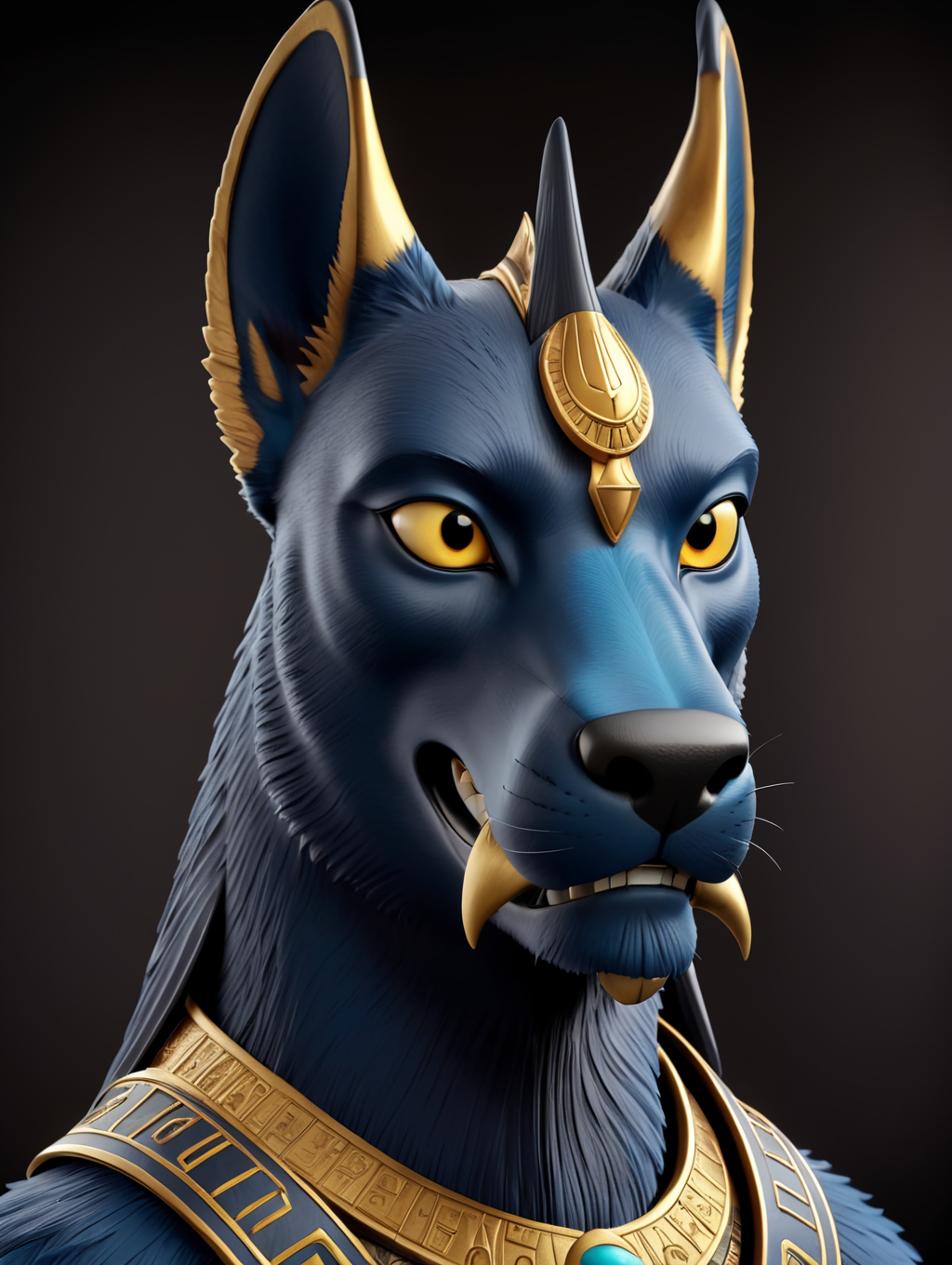Premium Free ai Images | egyptian god anubis portrait hyper realistic ...