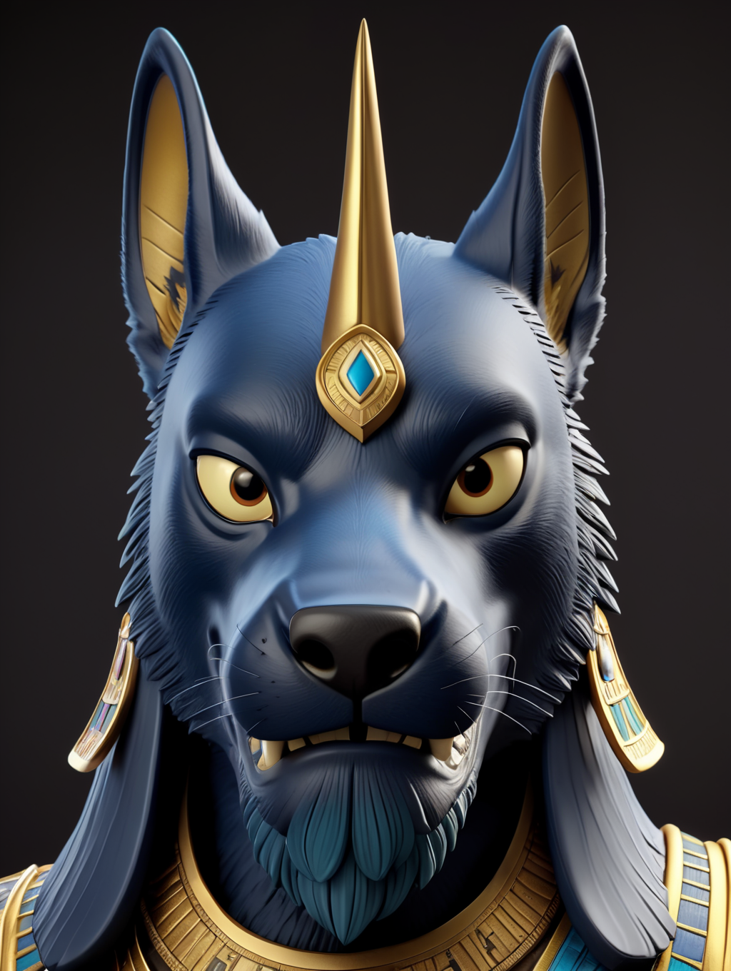 Premium Free ai Images | egyptian god anubis portrait hyper realistic ...