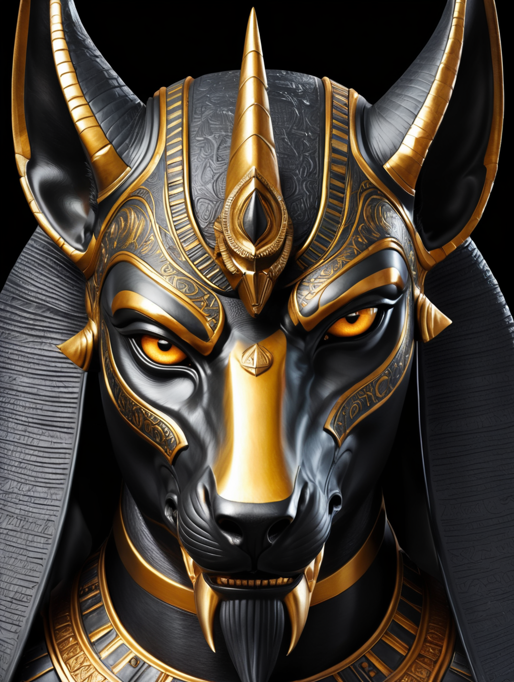 Premium Free ai Images | egyptian god anubis portrait hyper realistic dark style focus on face ...