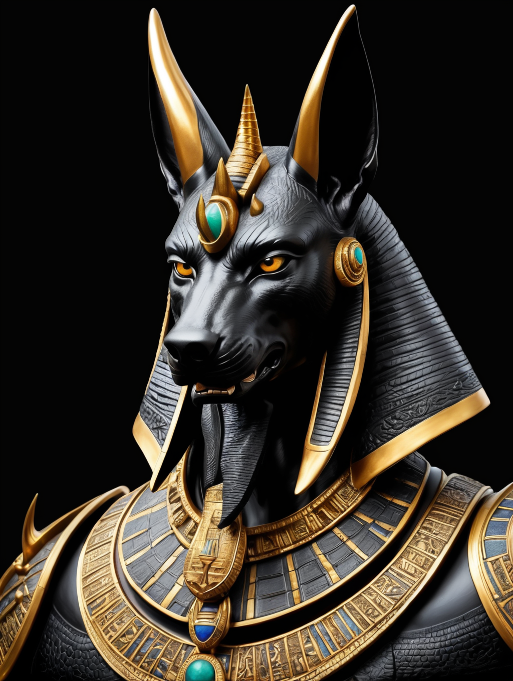 Premium Free ai Images | egyptian god anubis portrait hyper realistic ...