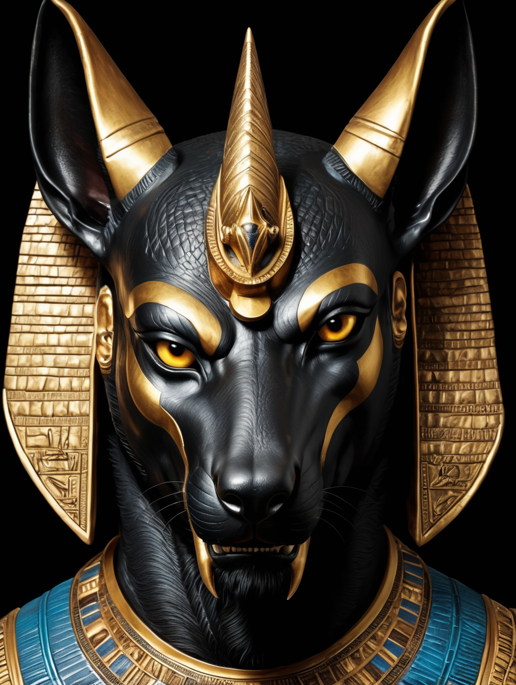 Premium Free ai Images | egyptian god anubis portrait hyper realistic dark style focus on face ...