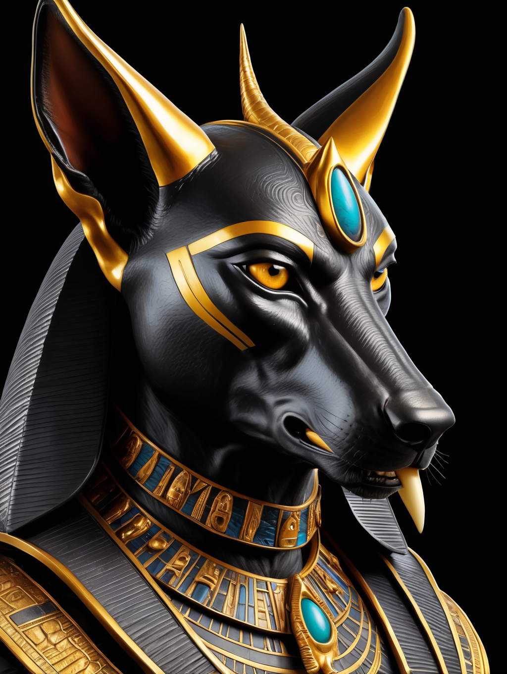 Premium Free ai Images | egyptian god anubis portrait hyper realistic ...