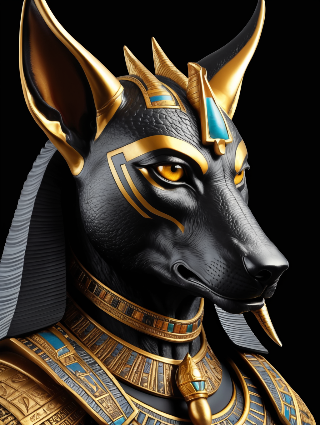 Premium Free ai Images | egyptian god anubis portrait hyper realistic ...