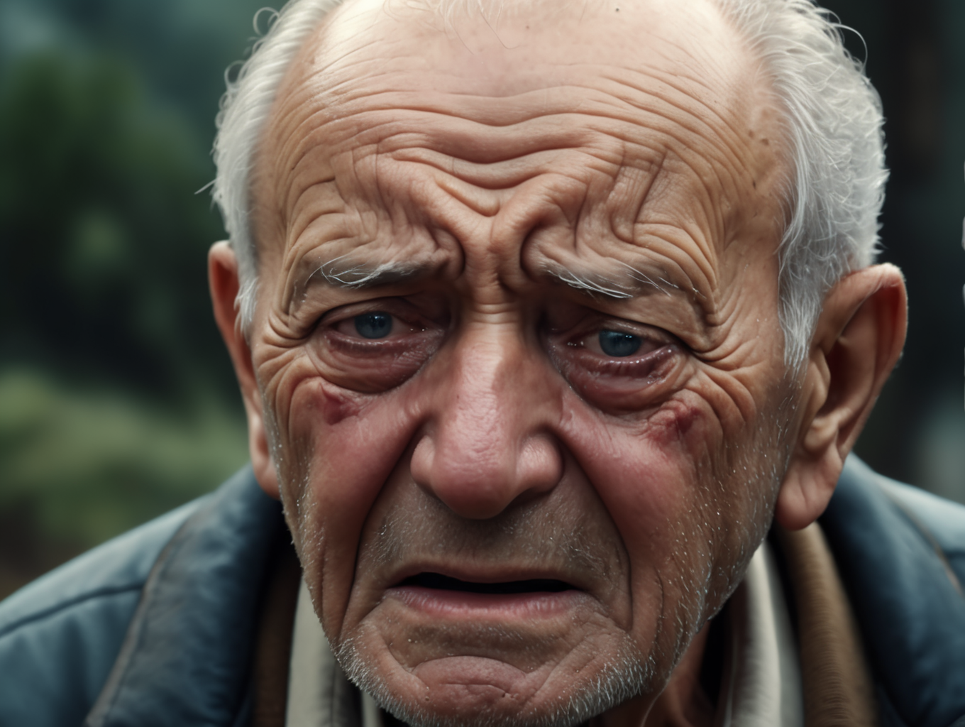 Premium Free ai Images | portrait of an elderly crying man high ...