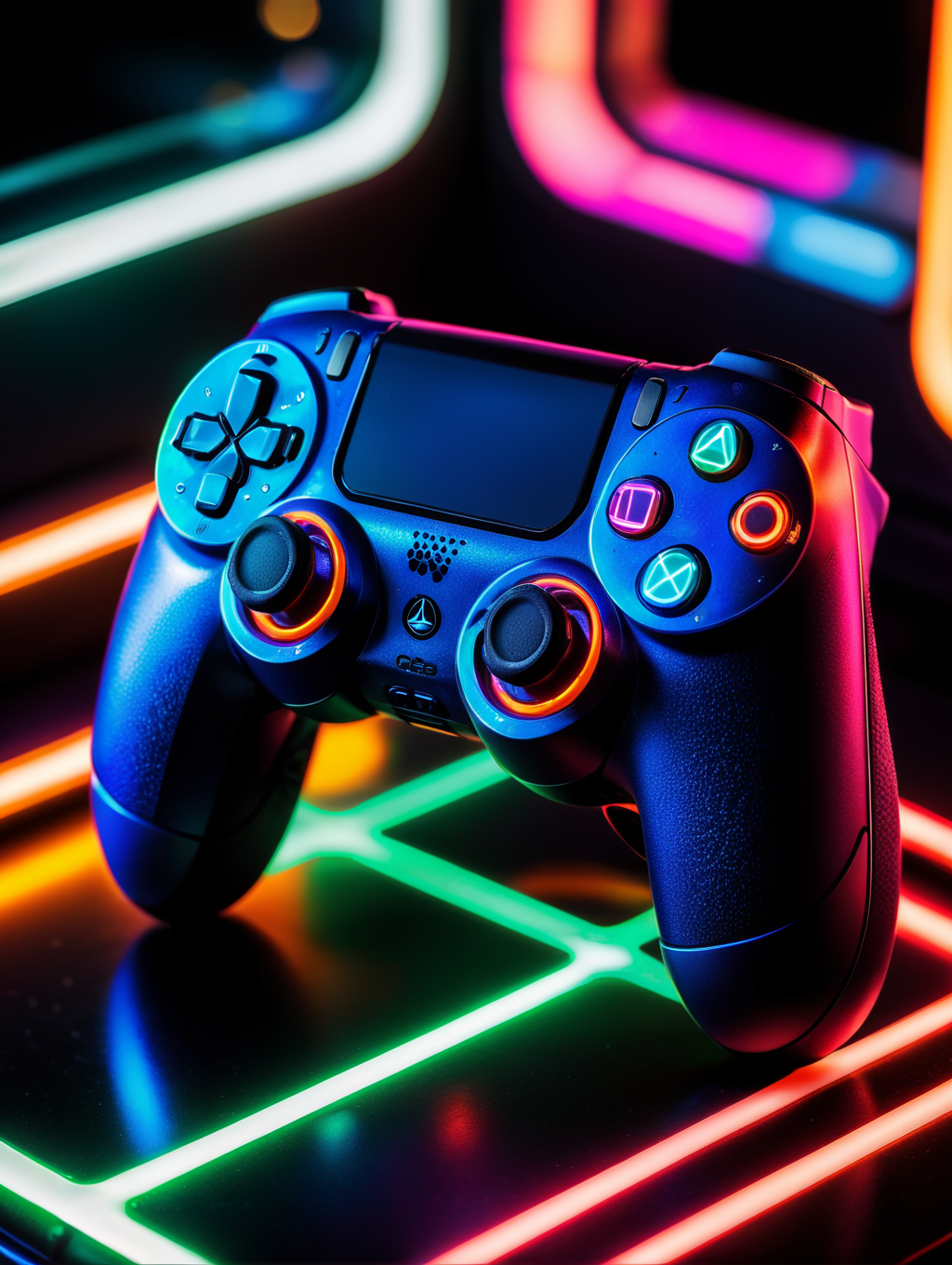 Premium Free ai Images | design futuristic neon colored gaming ...