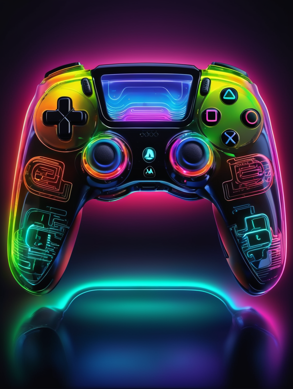 Premium Free ai Images | design futuristic neon colored gaming ...
