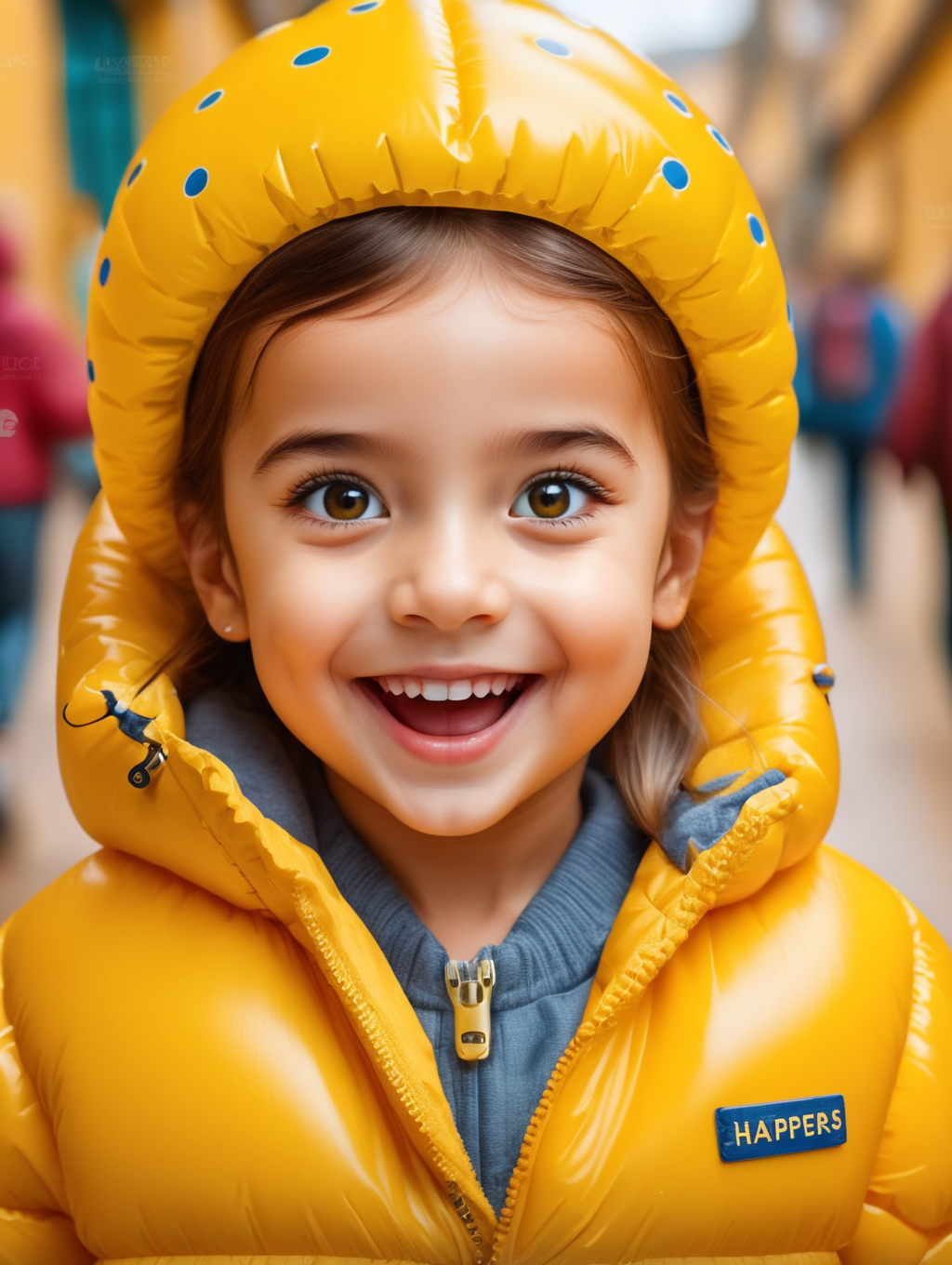 Premium Free ai Images | photo happy little girl going to travel cute ...