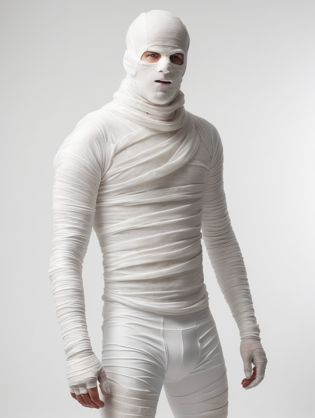 Premium Free ai Images | photograph of man covered in bandages with ...