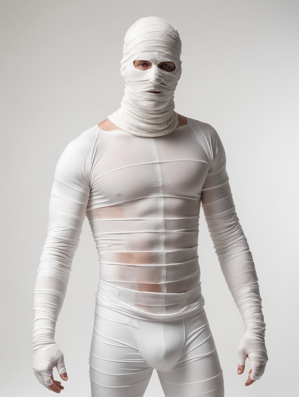 Premium Free ai Images | photograph of man covered in bandages with ...