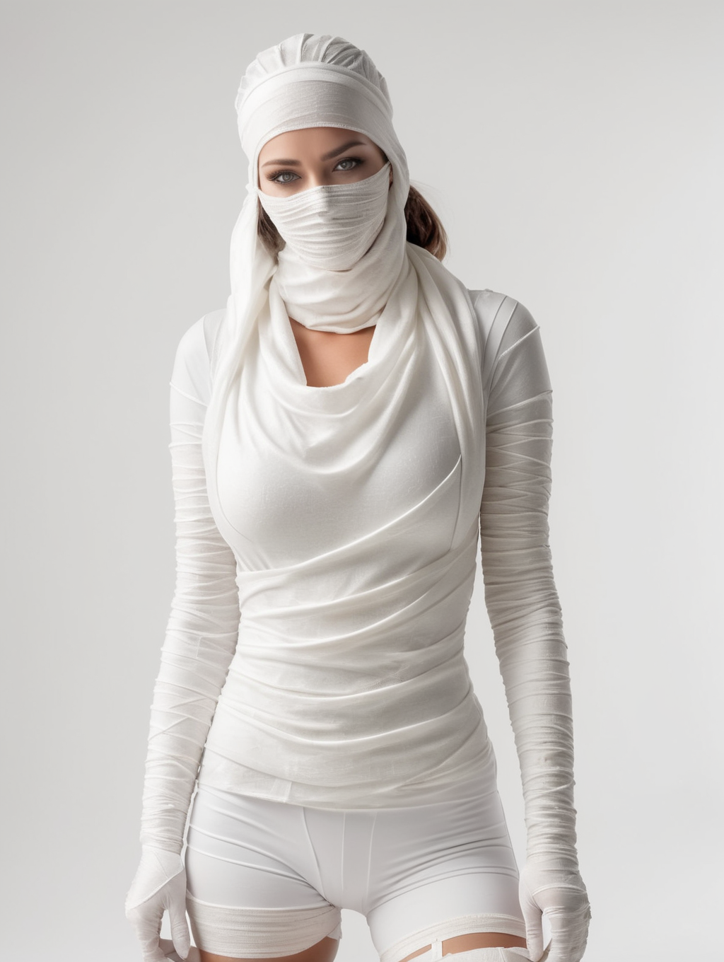 Premium Free ai Images | photograph of women covered in bandages with ...
