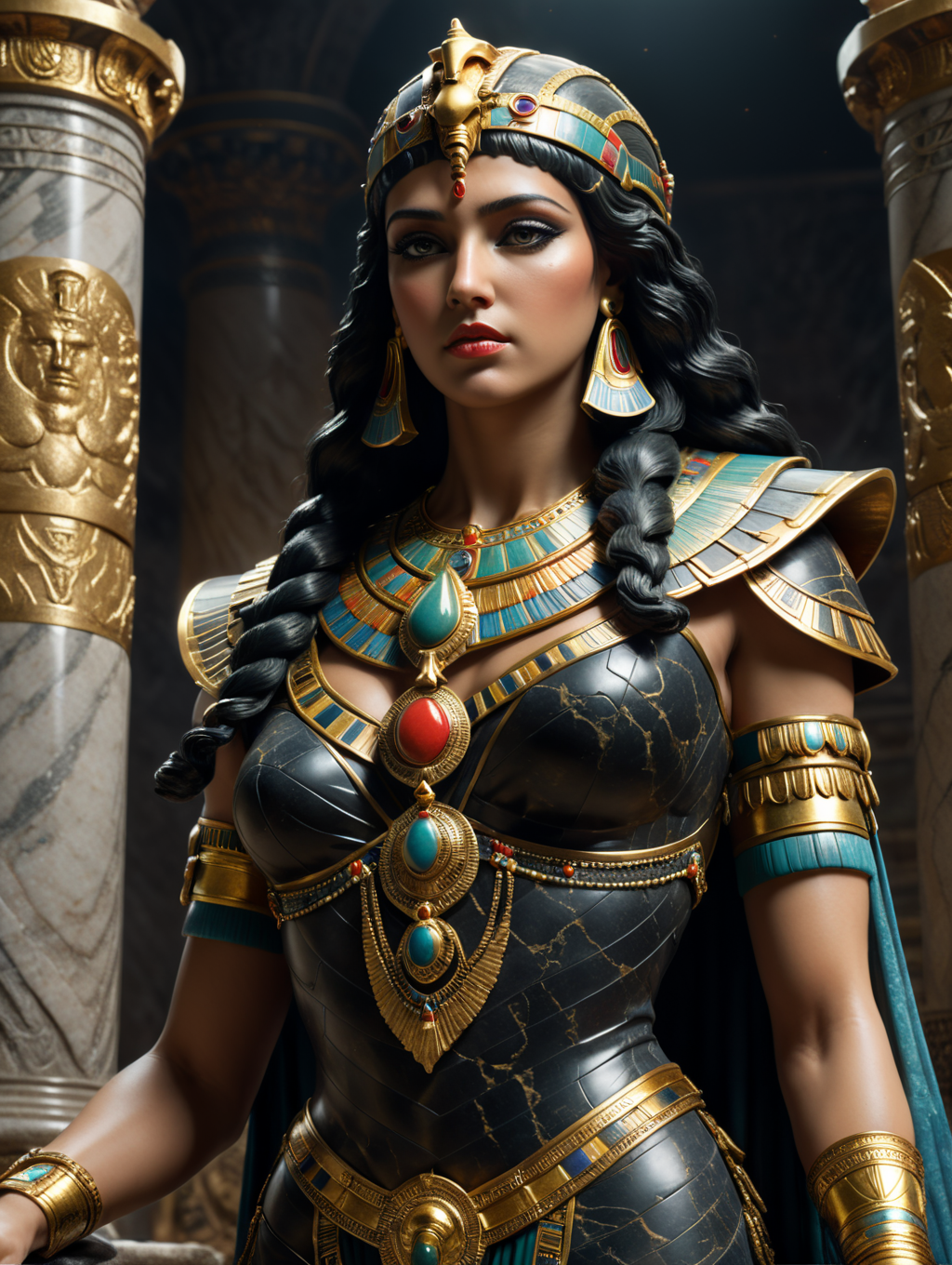 Premium Free ai Images | cleopatra marble statue