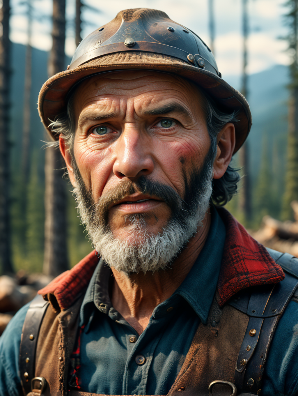 Premium Free ai Images | portrait of ancient canadian lumberjack elder ...