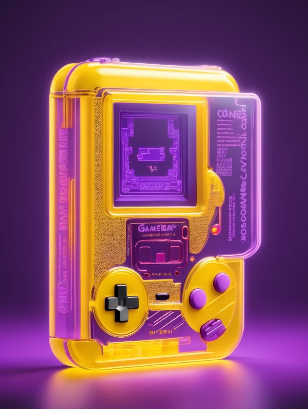 Premium Free ai Images | render retro tiny cute yellow game boy ...