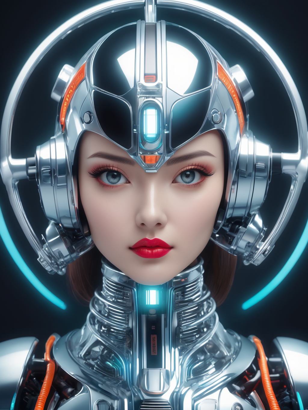 Premium Free ai Images | product photo retro cyber tech reflective ella ...